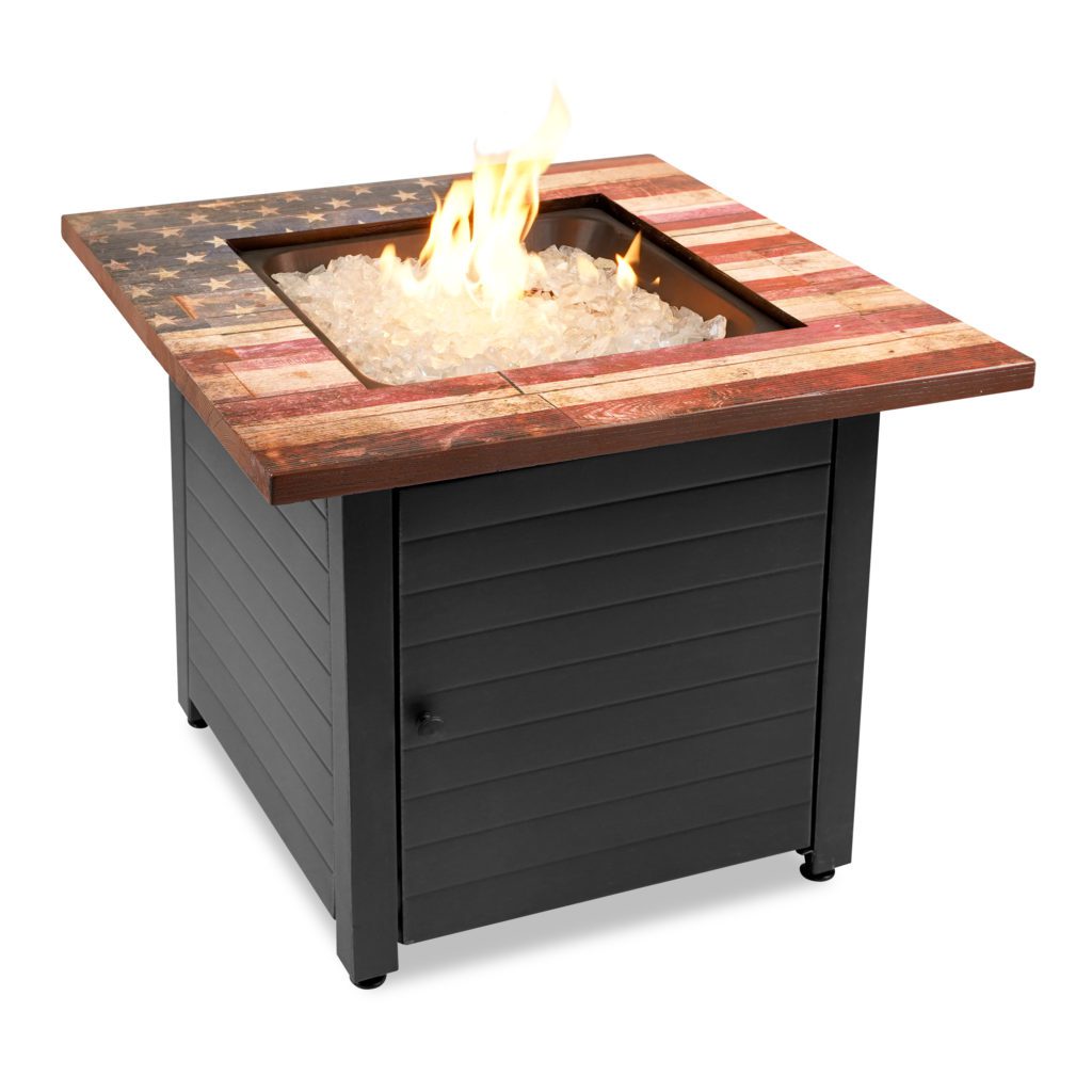 "The Liberty" LP Gas Outdoor Fire Pit With American Flag Mantel ...